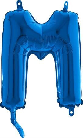 Ballon Lettre M Bleu - 35cm : Ballons lettres bleus sur Sparklers Club