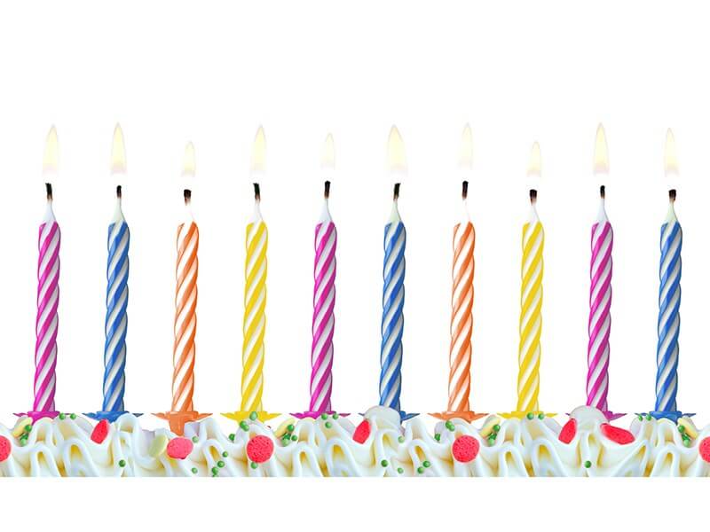10 bougies anniversaire mixtes (6cm) : Bougies fantaisie sur Sparklers Club