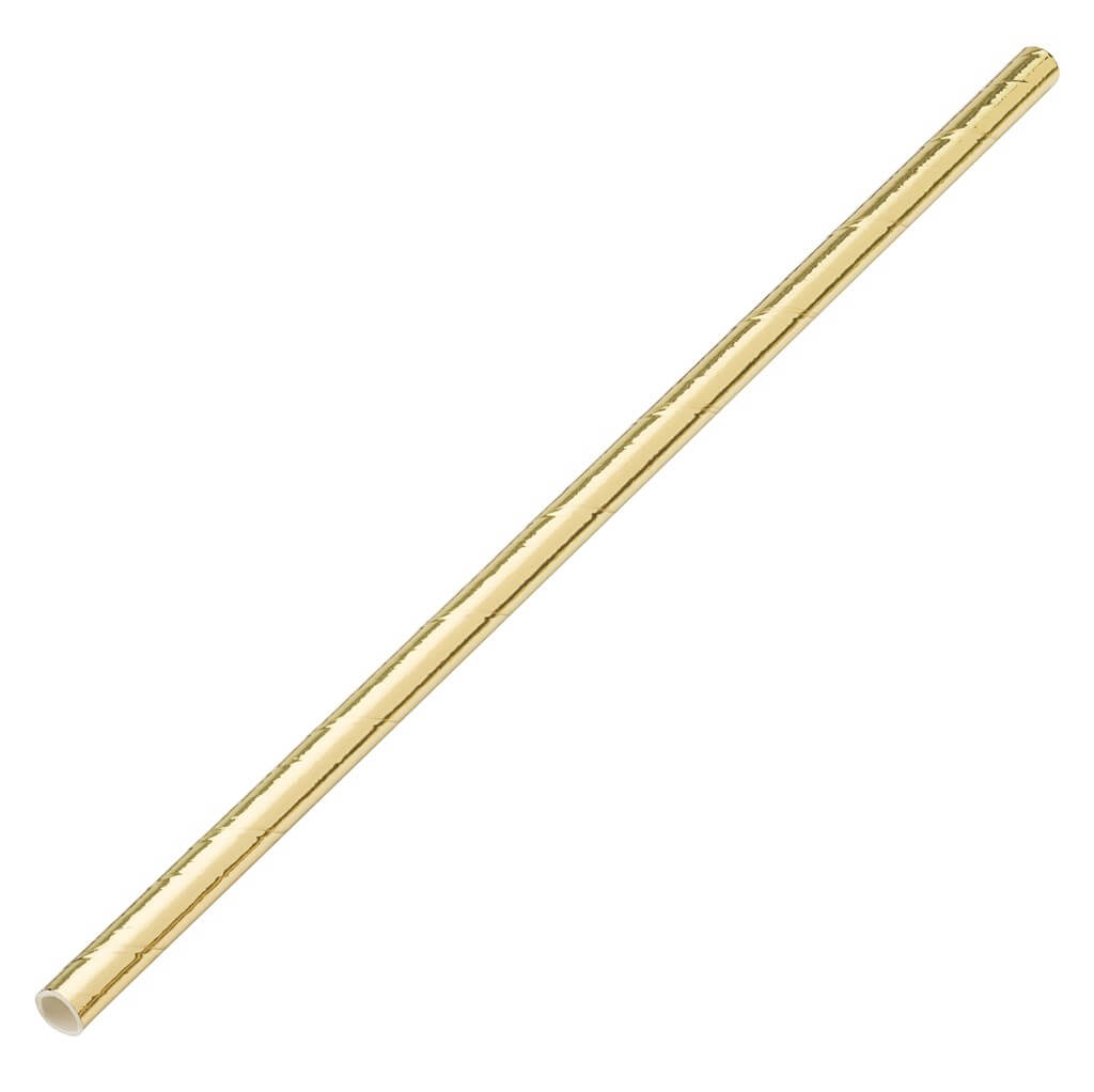 Paille papier Or/Gold 20cm /ø6mm (250 pcs) : Pailles dorées sur ...