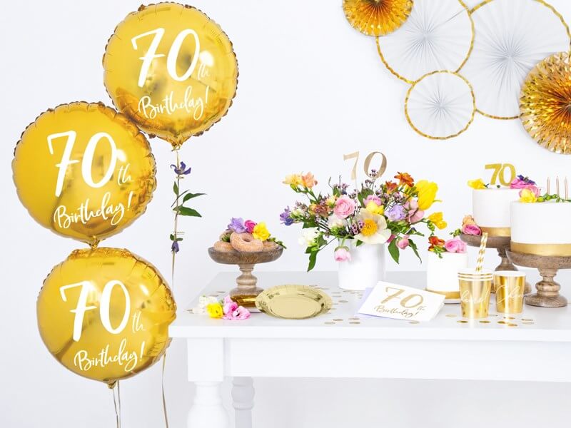 Ballon 70th Birthday Or ø45cm : Ballons Hélium pour anniversaire sur ...