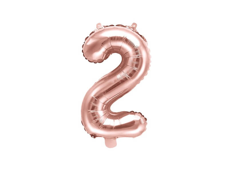 Ballon anniversaire chiffre 2 Or Rose 35cm : Ballons Chiffre Rose Gold ...