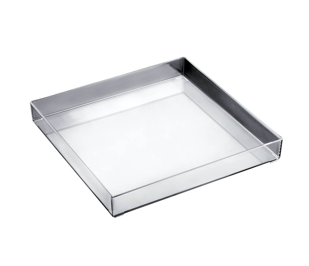Plateau en plastique transparent carré 30x30cm : Plateaux réutilisables ...