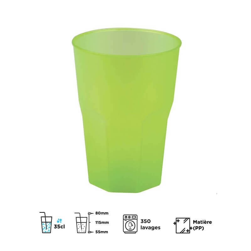 Verre à cocktail vert 35cl (Lot de 20) : Verres à Mojito incassables ...