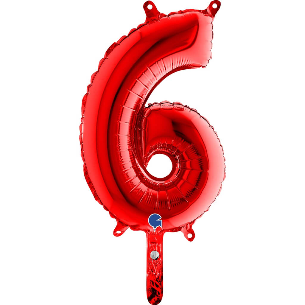 Ballon anniversaire chiffre 6 Rouge 36cm : Ballons Chiffre Rouges sur ...