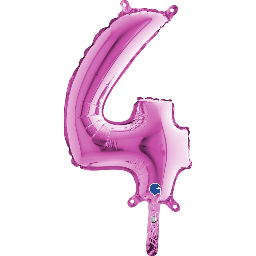 Ballon anniversaire chiffre 4 Rose 36cm : Ballons Chiffre Roses sur ...