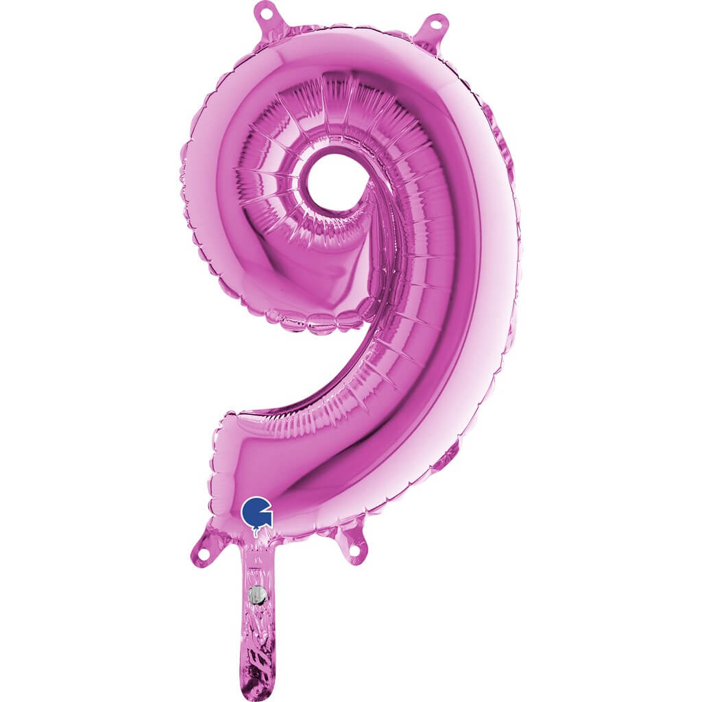 Ballon anniversaire chiffre 9 Rose 36cm : Ballons Chiffre Roses sur ...