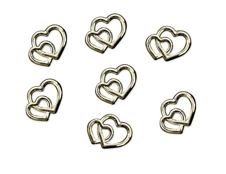 Double coeur décoration en OR - LOT DE 25 - 10mm : Déco table Saint ...