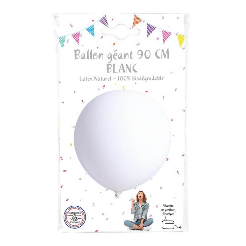 Giant Uni Balloon 90cm Bianco - 100% Lattice Biodegradabile - Sparklers ...