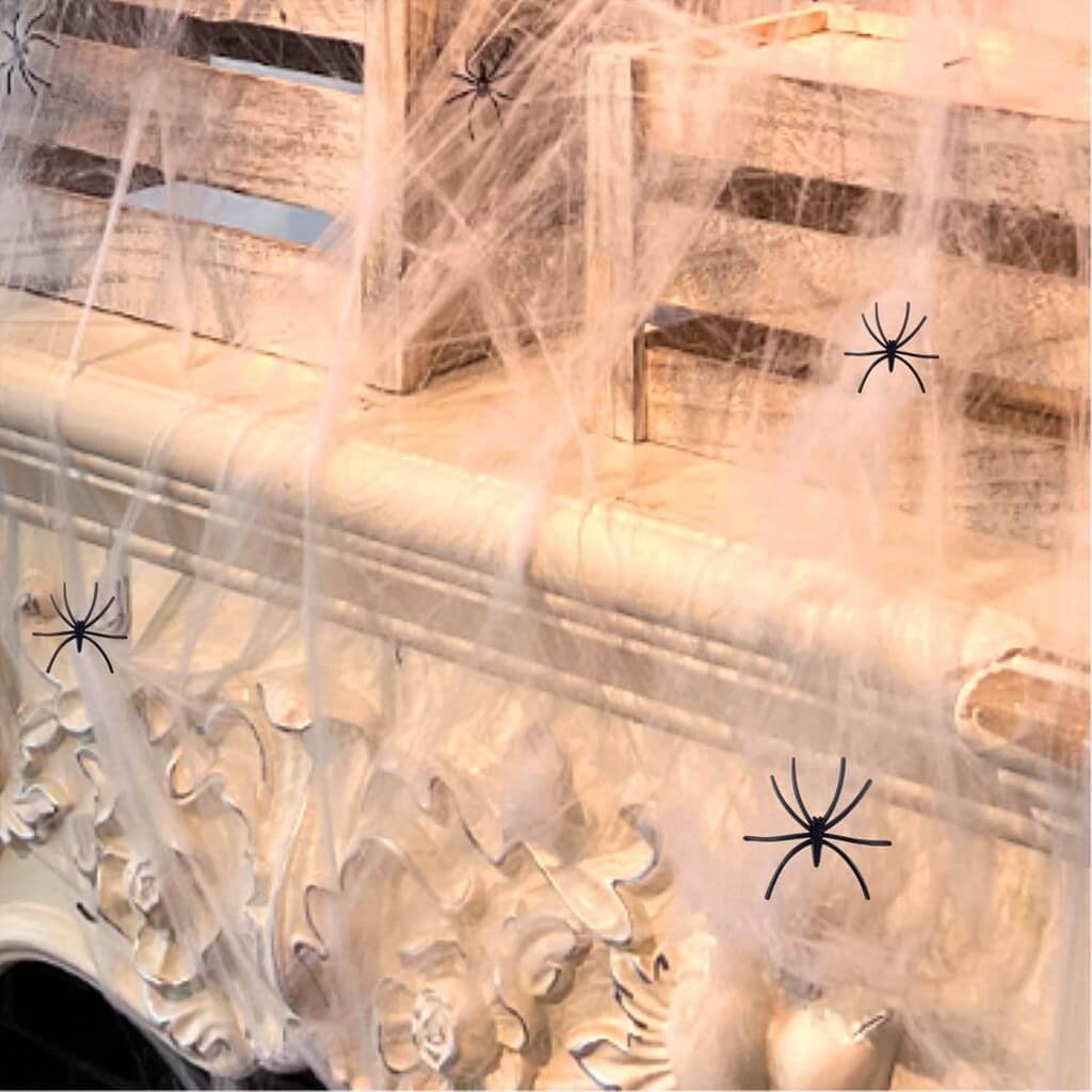 TOILE D'ARAIGNÉE 300gr + 4 Araignées : Décorations Halloween sur ...