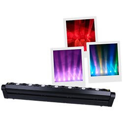 Barre avec 8 Laser Rouge Motorisés et 8 LED RGBW Evolite Sparklers Club