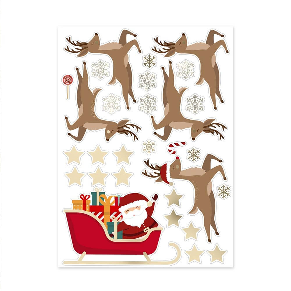 Stickers de Vitre pour Noël Thème Traîneau de Noël : Décorations de ...