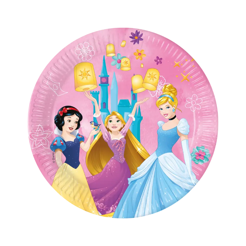 Assiette en carton Princesses Disney ø23cm - Lot de 8 : Anniversaire ...